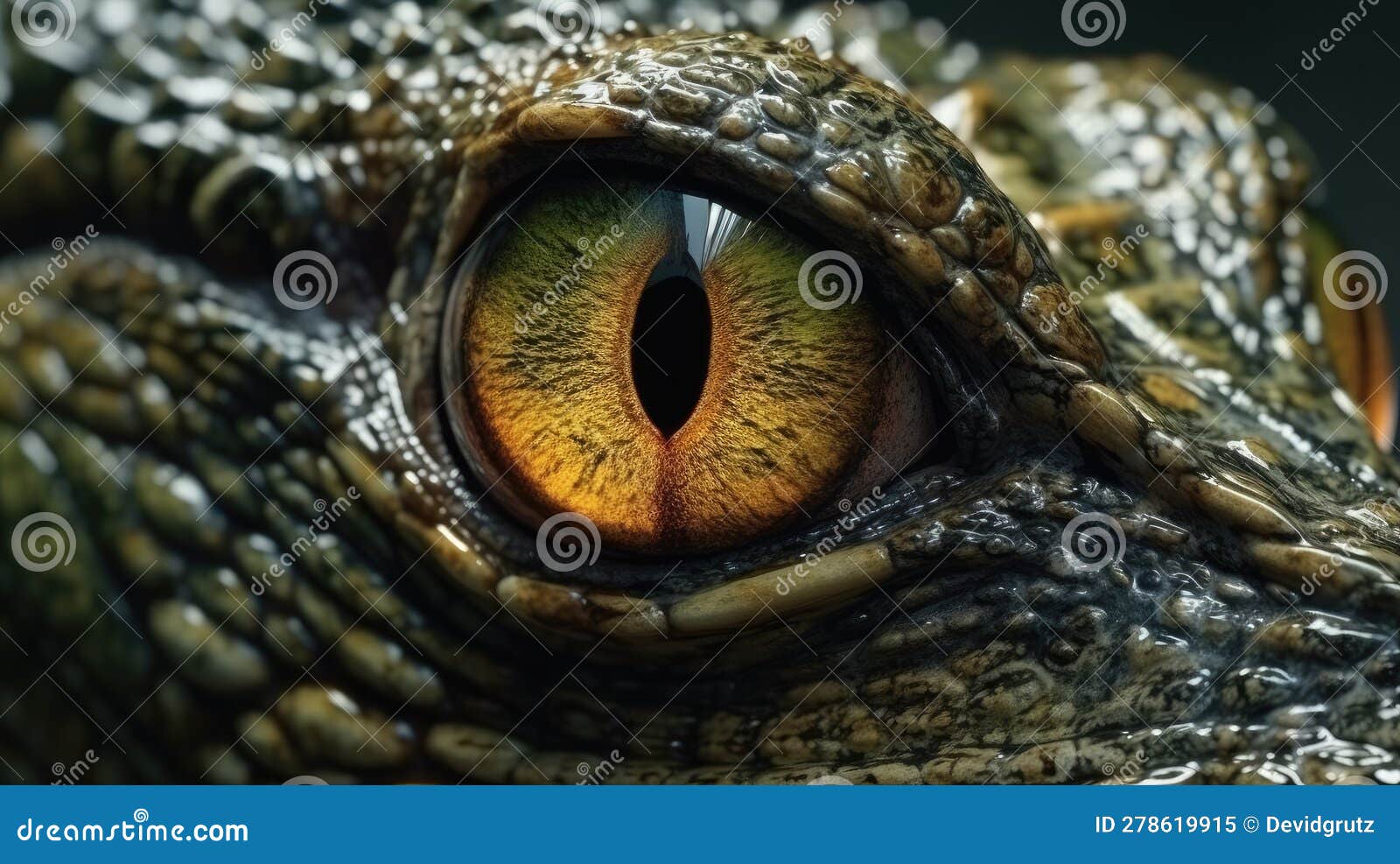 Close Up of Beast Eyes Young Crocodile. Generative AI Stock ...
