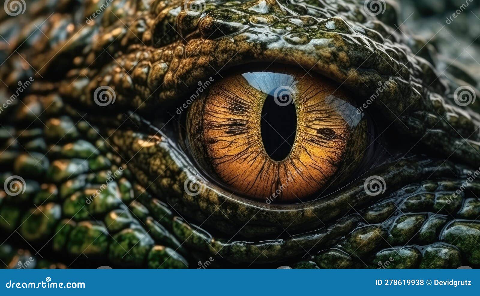 Close Up of Beast Eyes Young Crocodile. Generative AI Stock ...
