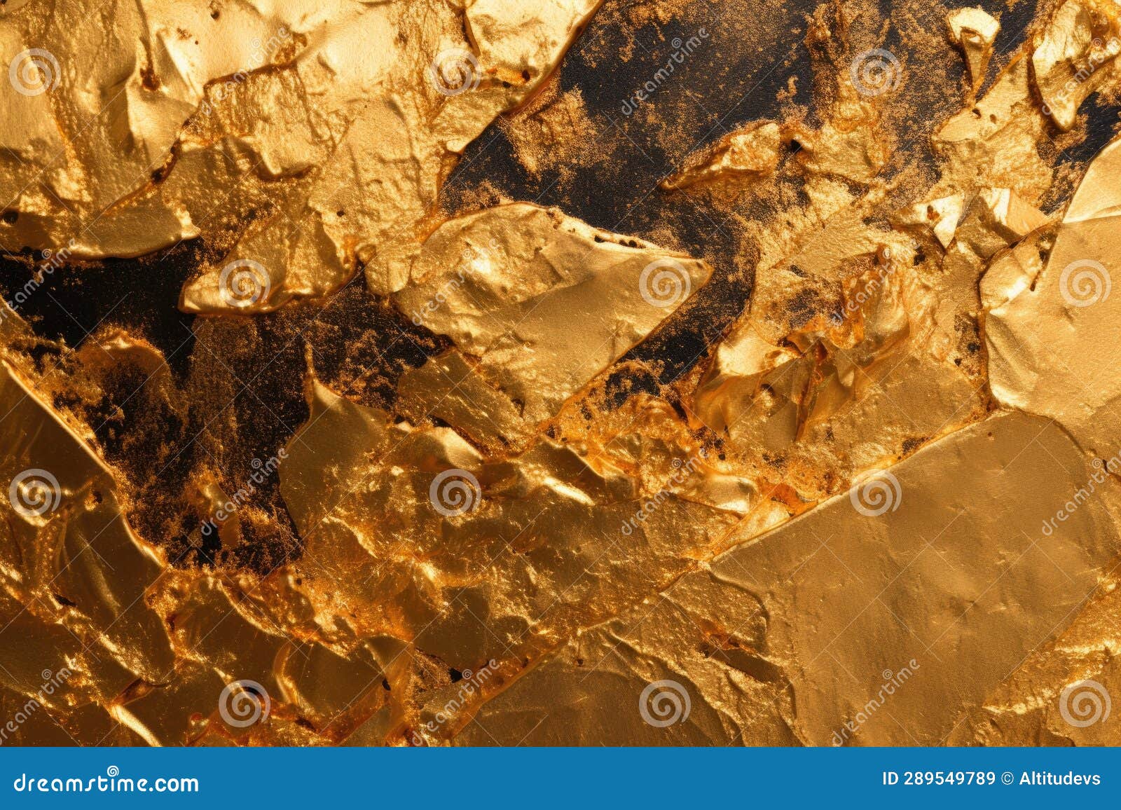 Close-up of Beaten Gold Foil Texture Stock Image - Image of beaten ...