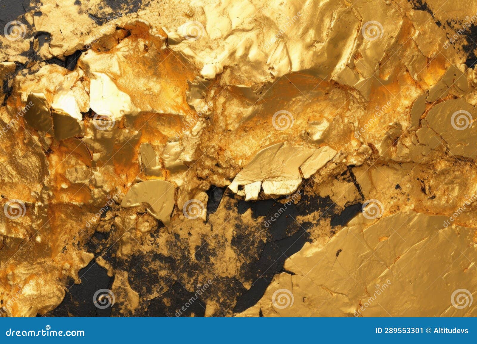 Close-up of Beaten Gold Foil Texture Stock Image - Image of abstract ...