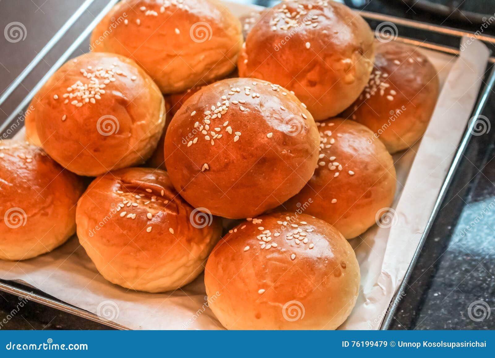 Close Up Beautiful Buns in the Tray for Meal/breakfast Stock Image ...