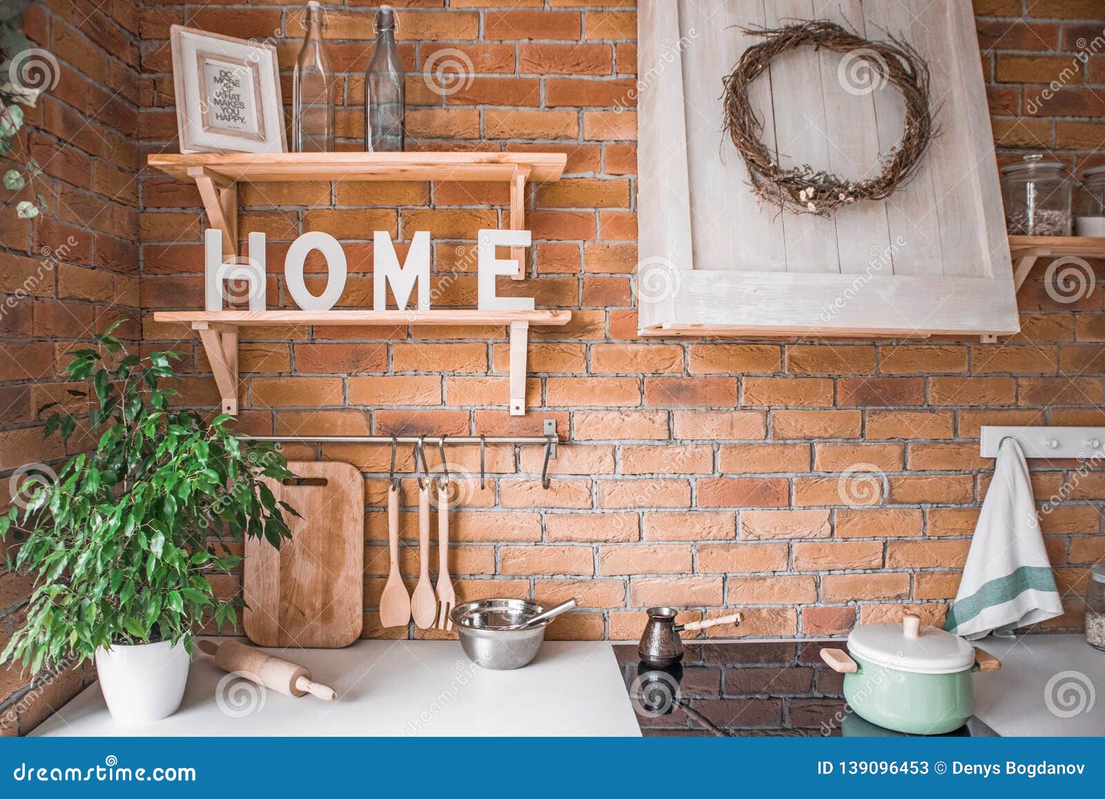 Close Up of Beautiful Cosy Modern Kitchen Interior,kitchenware, Home ...