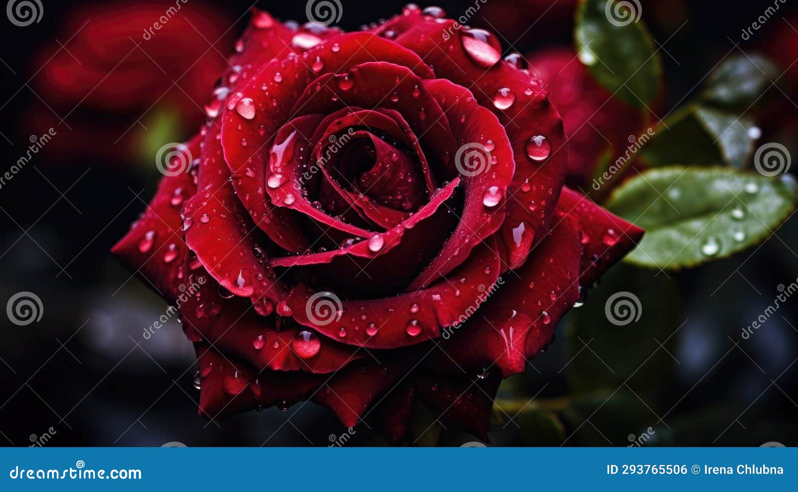 Close Up of Beautiful Dark Red Rose Isolated on Black. Generative AI ...
