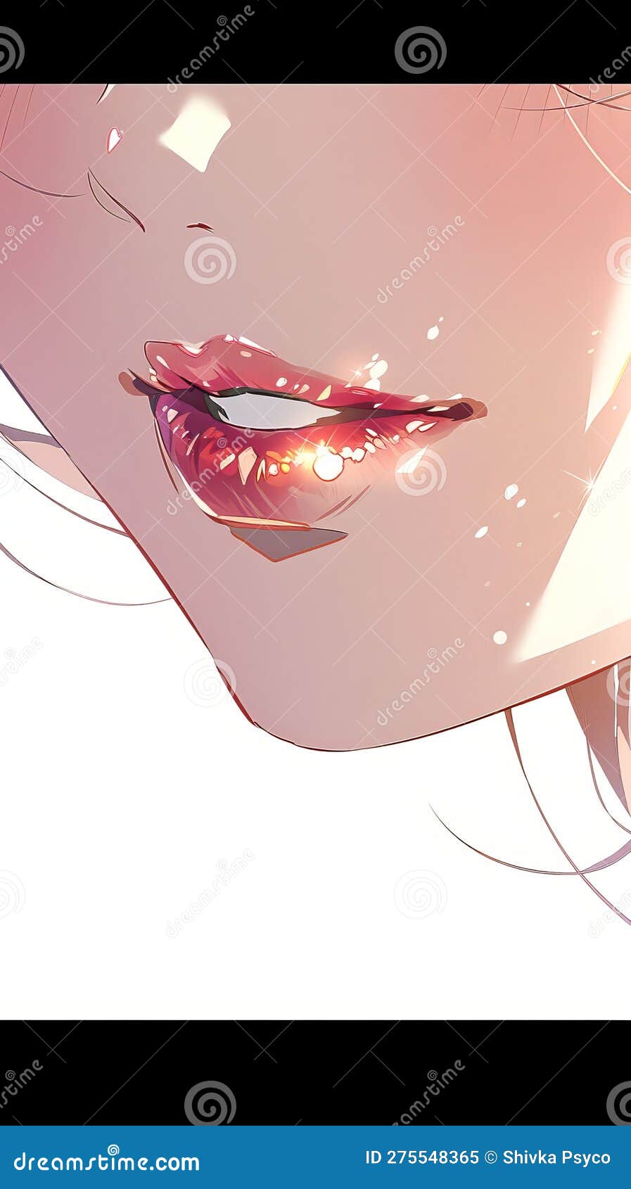 Close Up Of Beautiful Female Lips Anime Generative Ai Stock Illustration Illustration Of Fresh