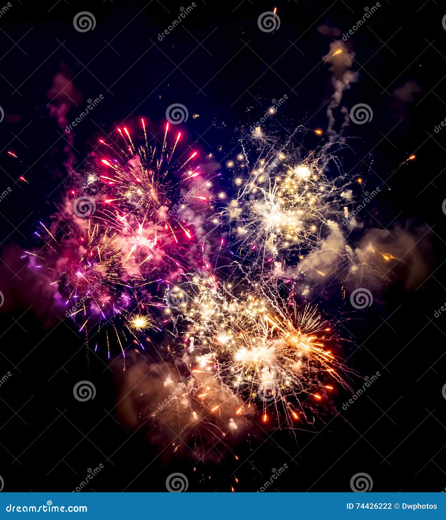 Close-up Beautiful Fireworks Stock Photo - Image of close, exposure ...