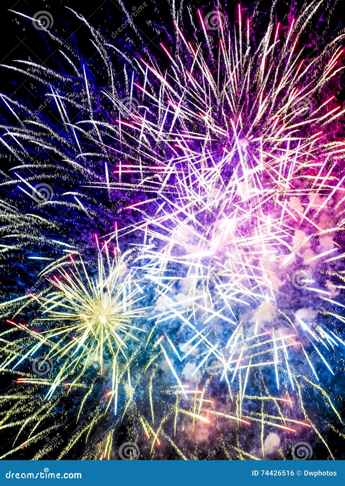 Close-up Beautiful Fireworks Stock Photo - Image of light, bright: 74426516