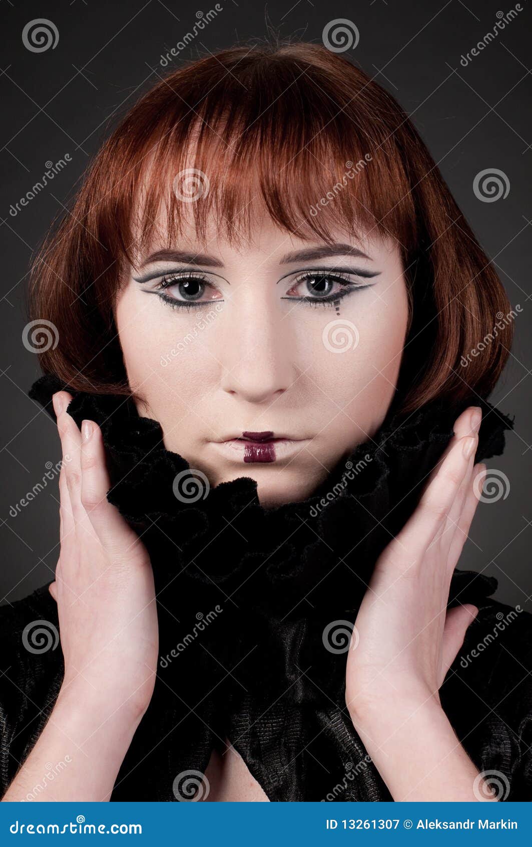 Close-up of Beautiful Girl with Chess Makeup Stock Image - Image of ...