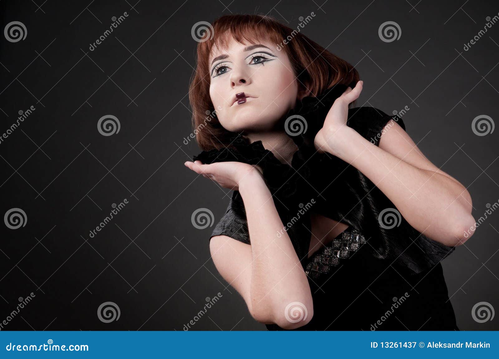 Close-up of Beautiful Girl with Chess Makeup Stock Image - Image of ...
