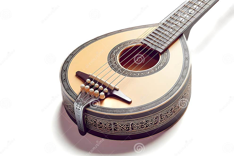 Close-up of a Beautiful Mandolin on a White Background. Stock ...