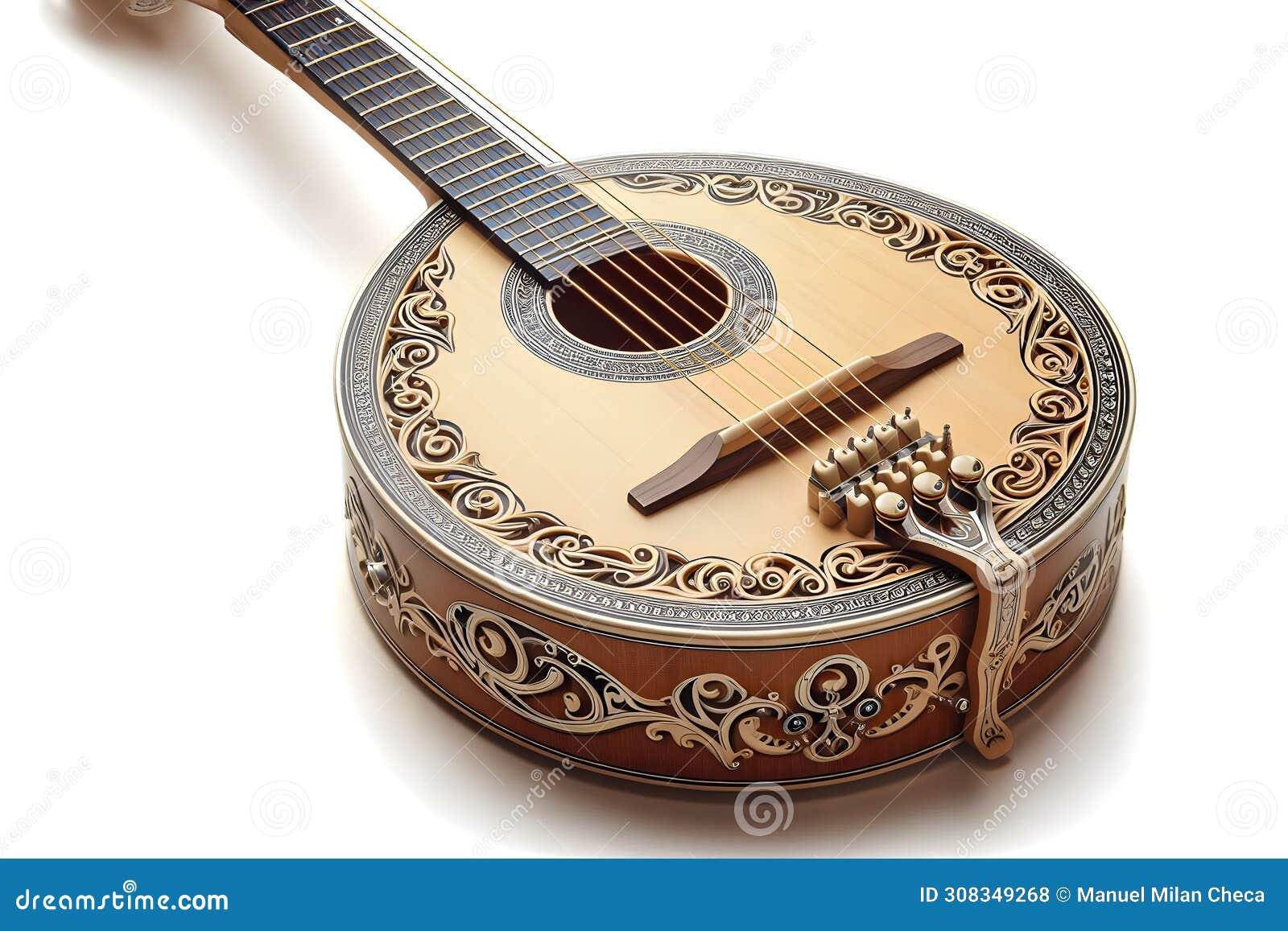 Close-up of a Beautiful Mandolin on a White Background Stock Photo ...