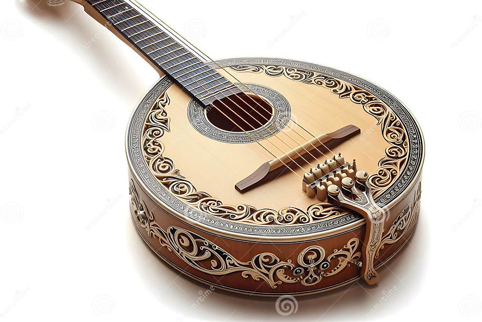Close-up of a Beautiful Mandolin on a White Background Stock Photo ...