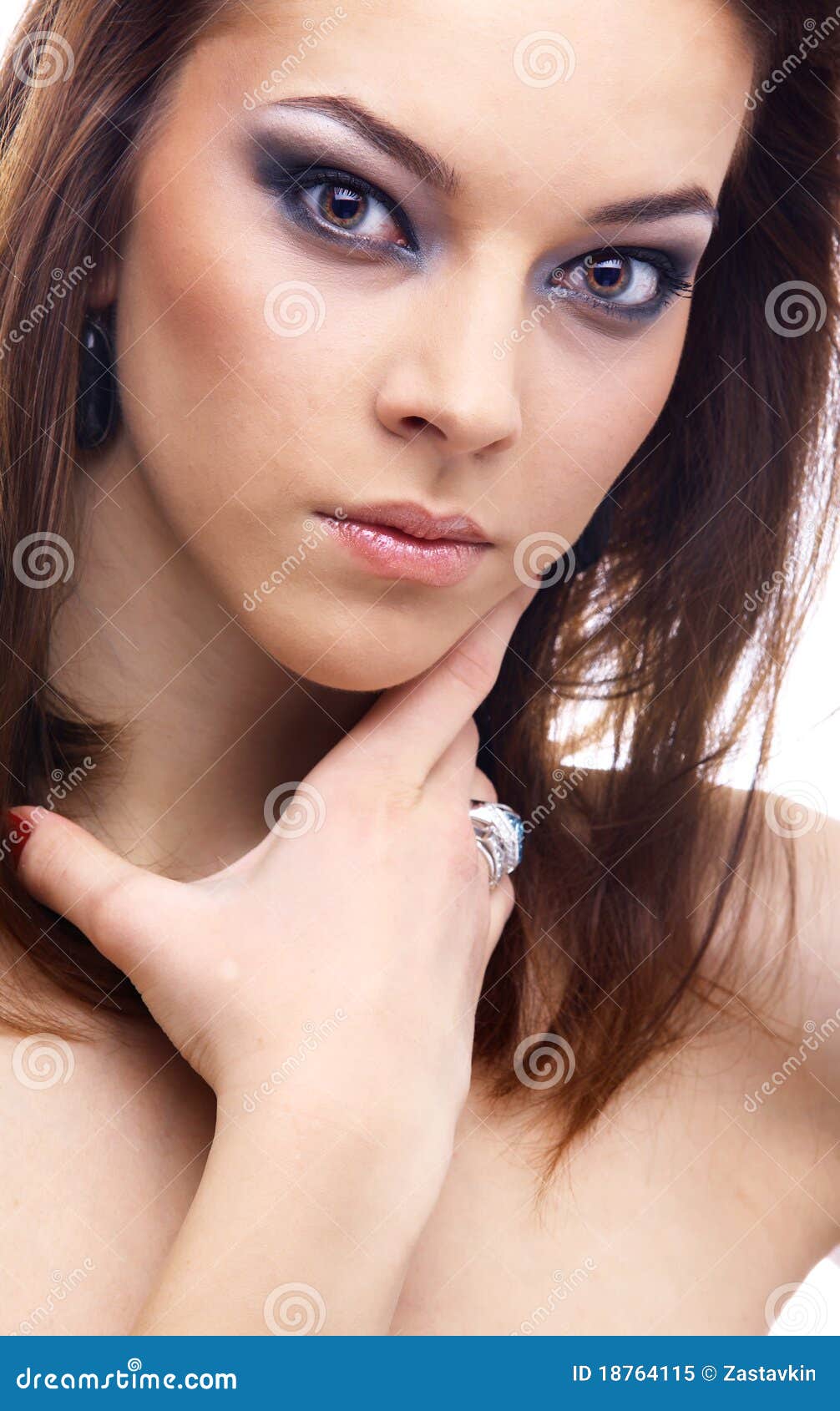 Close-up of Beautiful Model Stock Image - Image of concentration ...