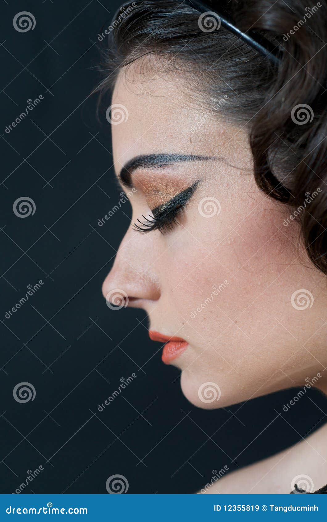 Close Up Beautiful Model in Profile Stock Image - Image of american ...