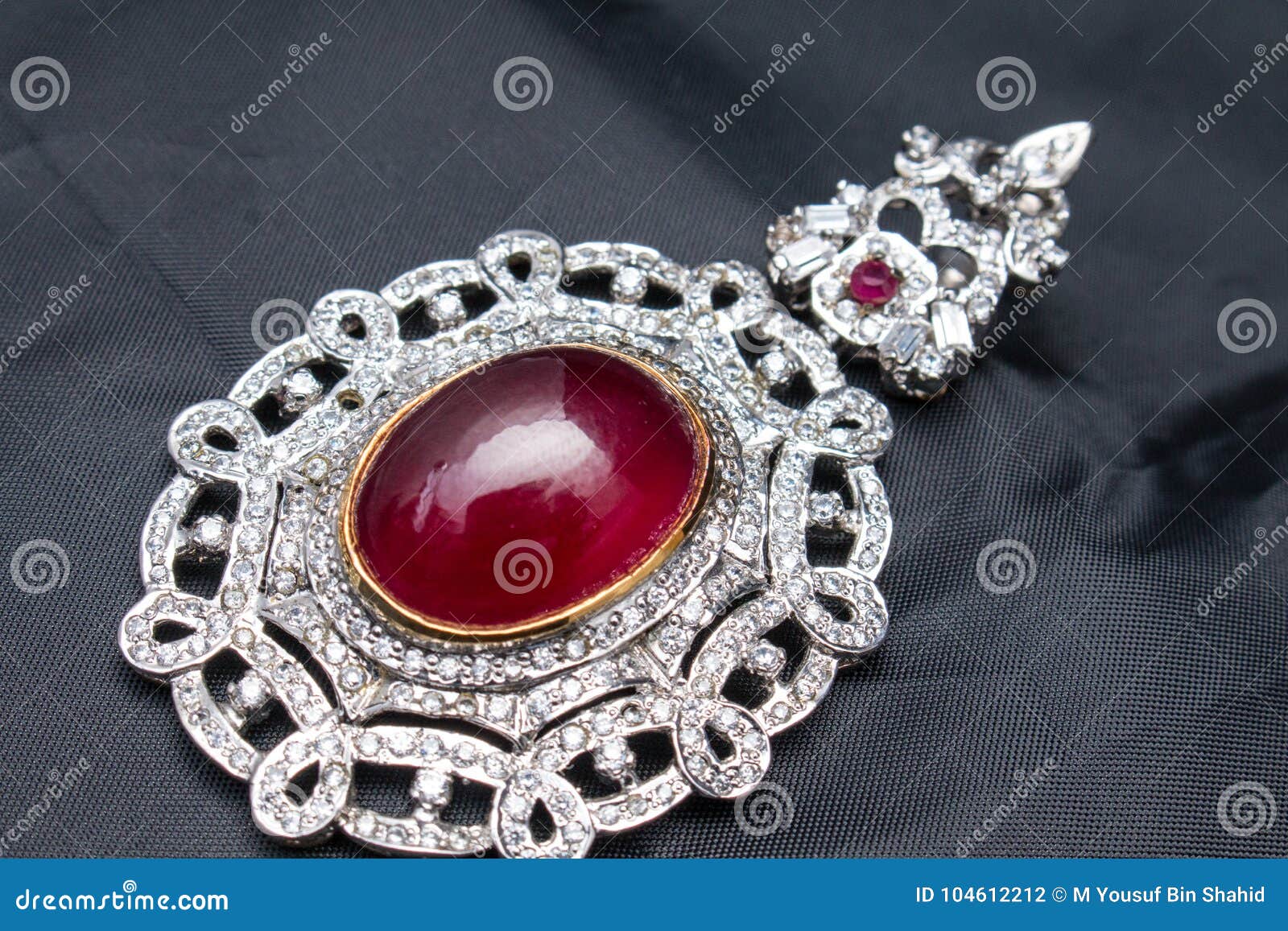 Silver Handmade Pendant with Giant Ruby Stock Photo - Image of finish ...