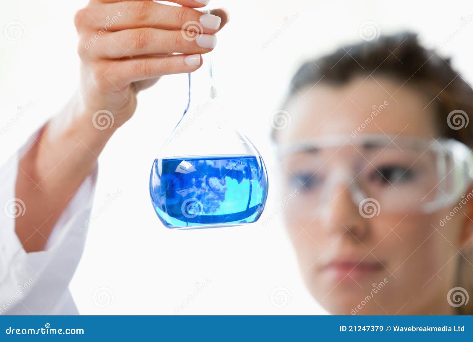 Close Up of Beautiful Scientist Looking at a Flask Stock Image - Image ...