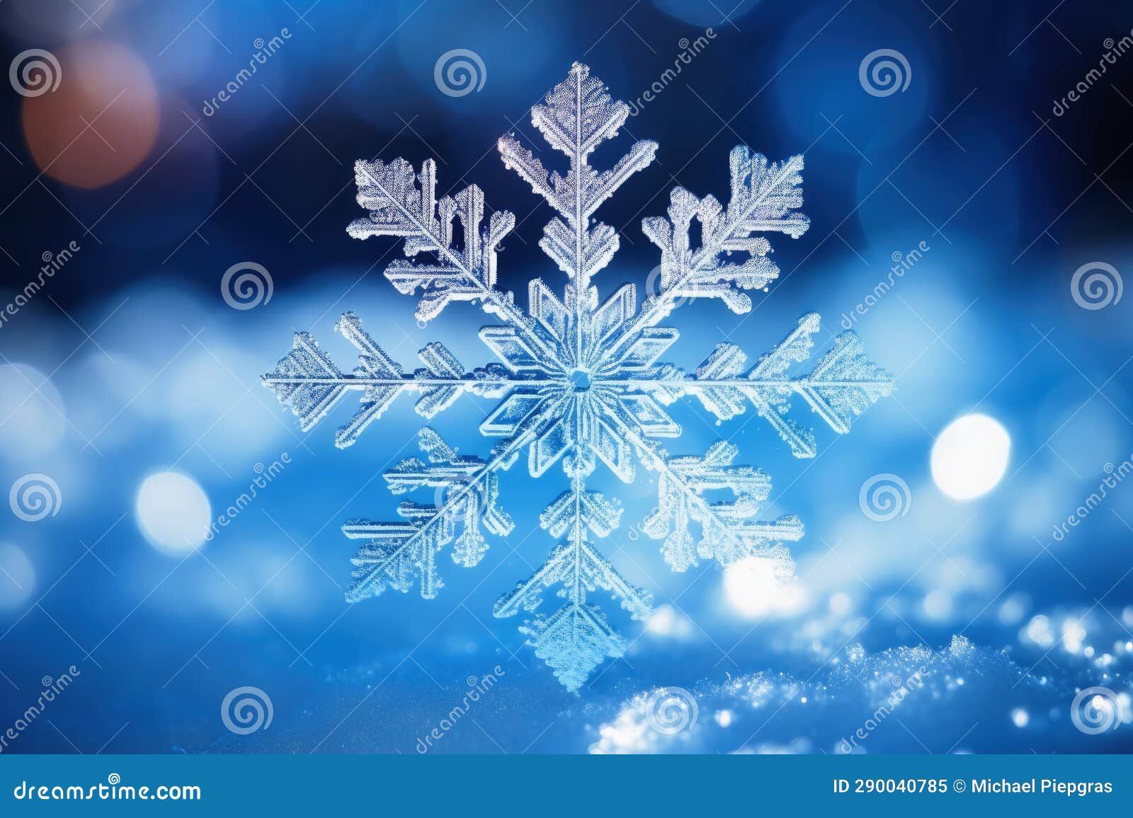 Close Up of a Beautiful Snowflake Stock Image - Image of frost ...
