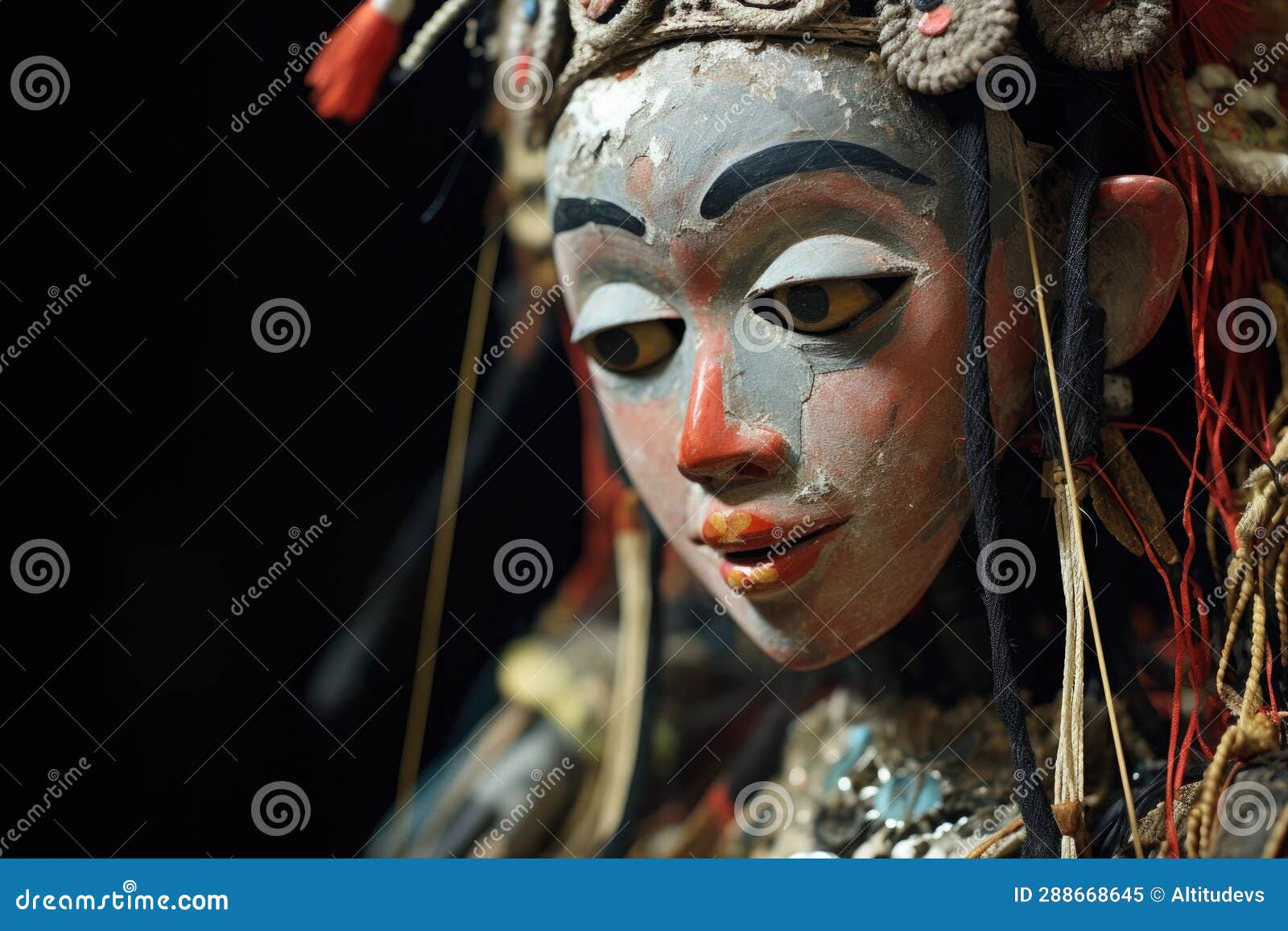 Close-up of a Beautiful Wayang Kulit Puppet Stock Image - Image of ...