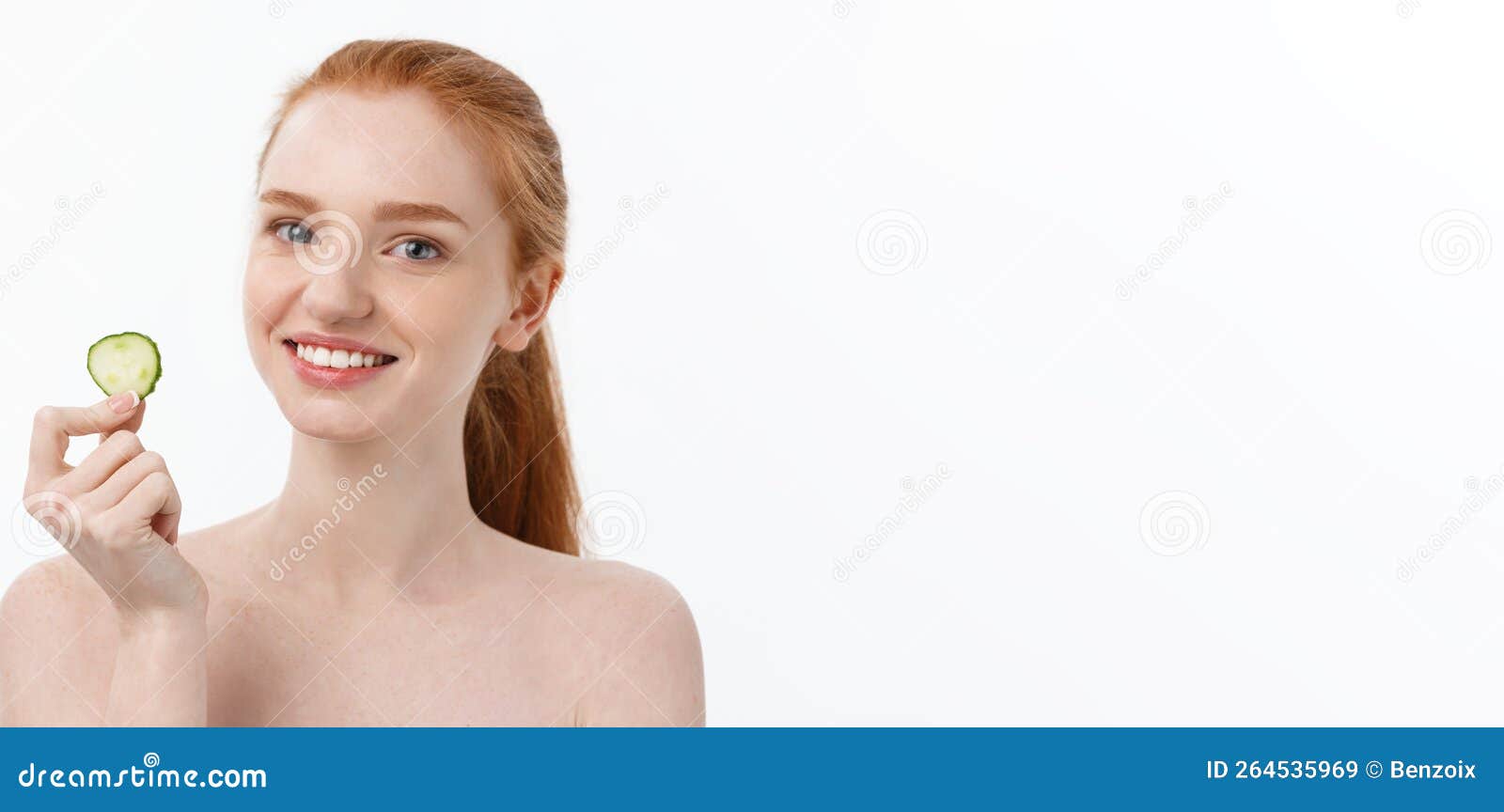 Close Up Beauty Portrait Of A Smiling Beautiful Half Naked Woman