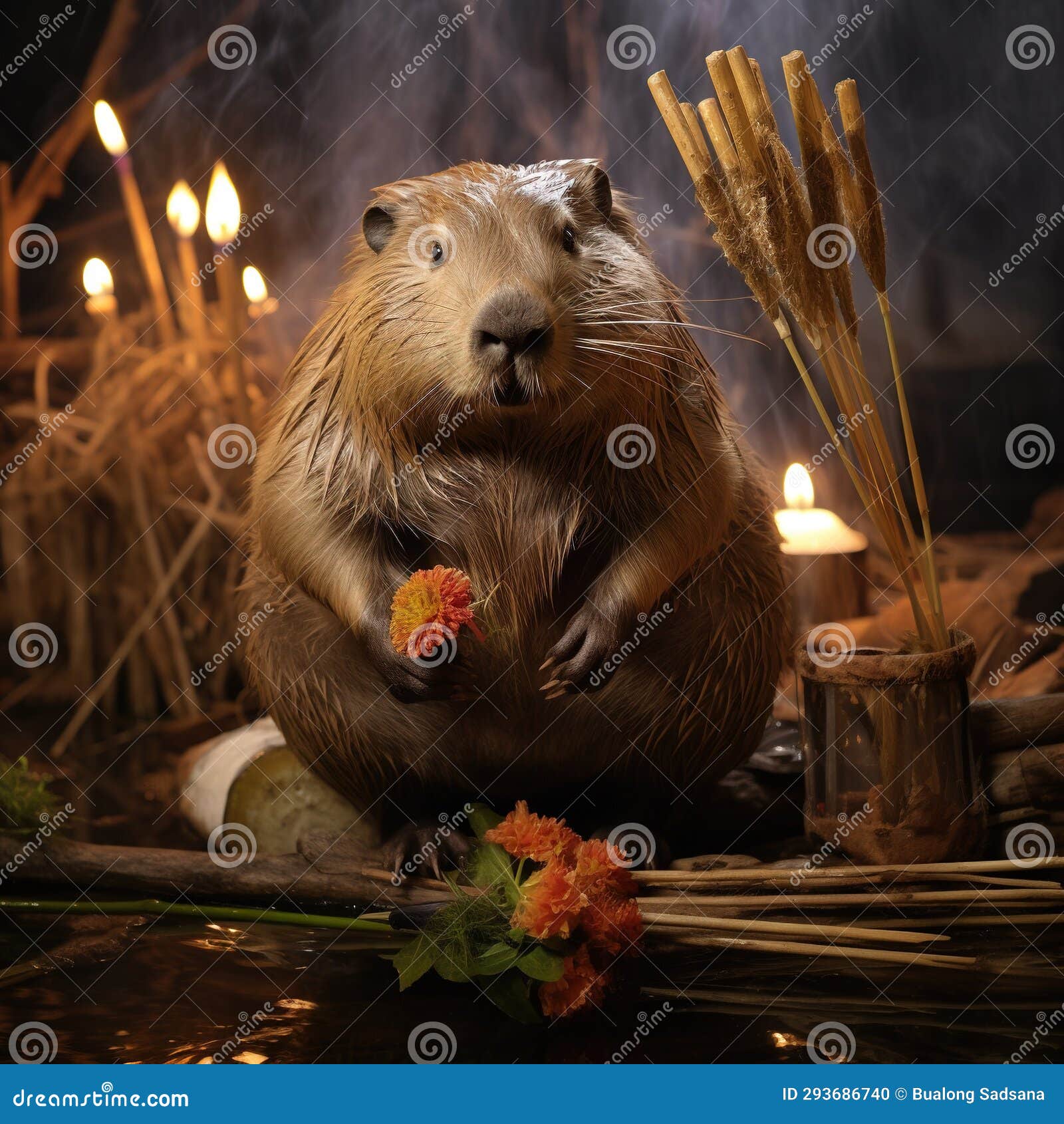 Ai Generated Illustration Wildlife Concept of Close-up of Beaver Stock ...