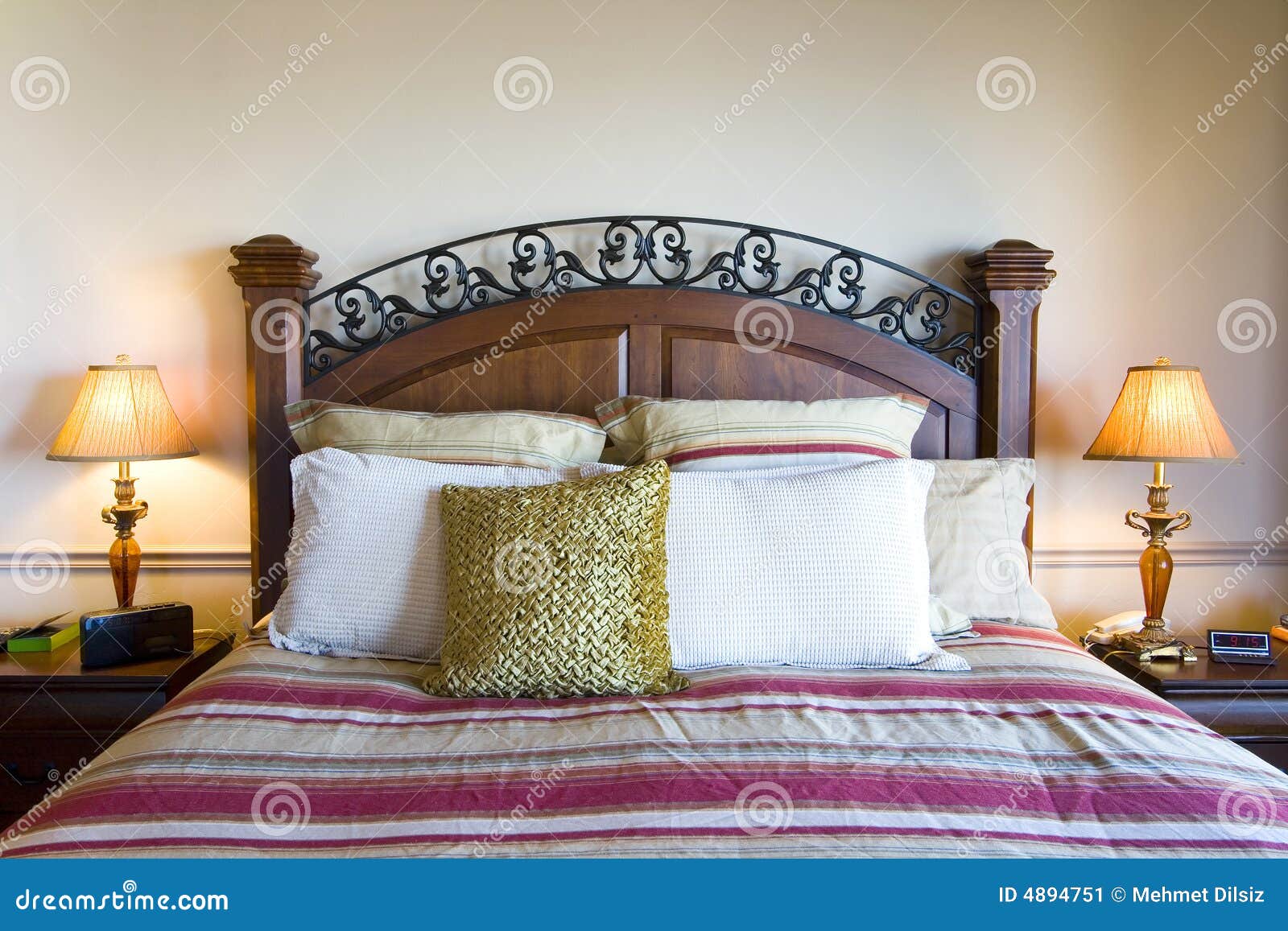 Close up on a bed stock image. Image of bedding, design - 4894751