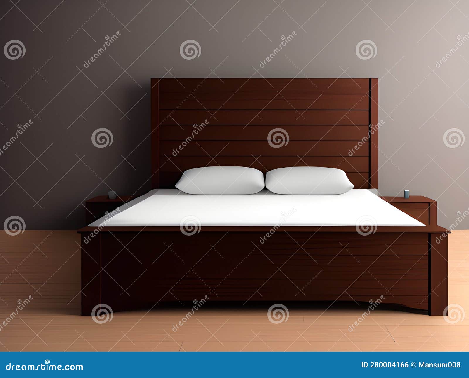 Close Up Bed in the Bedroom, AI Generated Stock Illustration ...