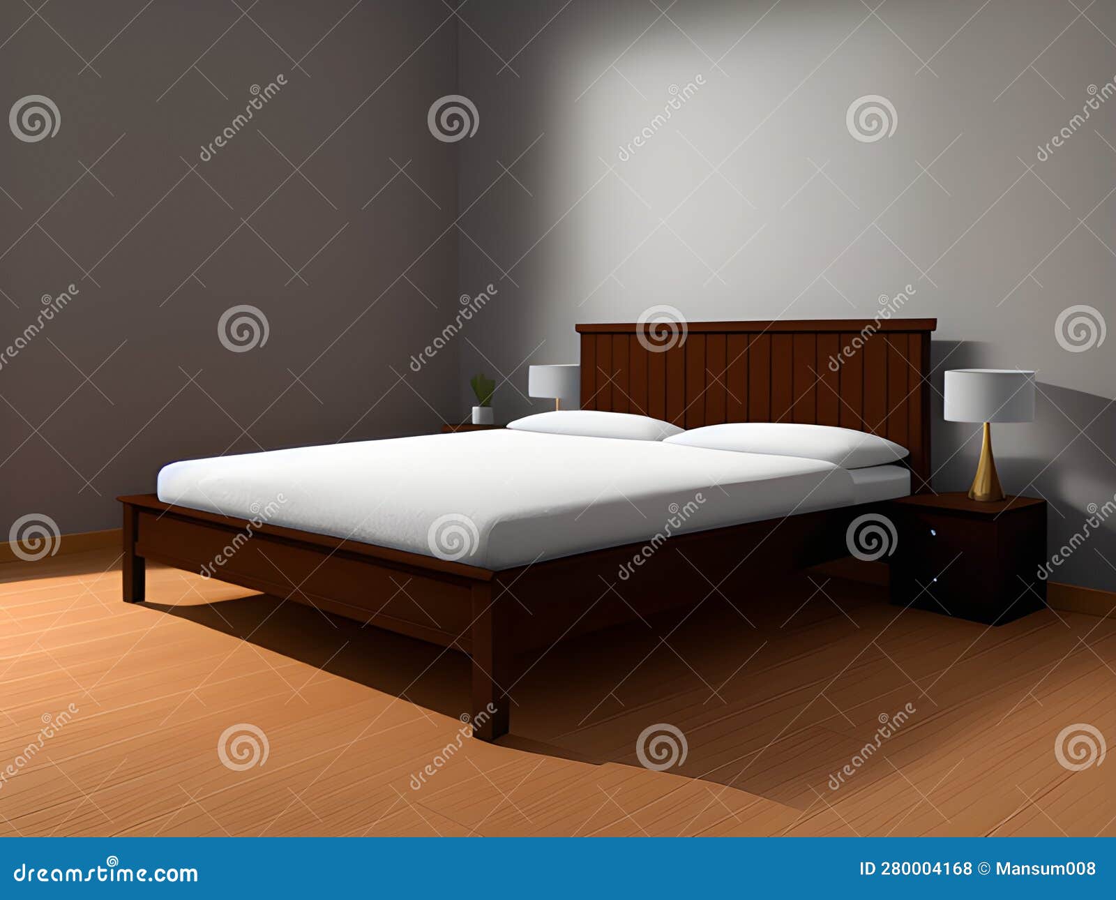 Close Up Bed in the Bedroom, AI Generated Stock Illustration ...