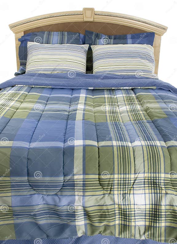 Close Up Bed Over White stock image. Image of bedding, sleeper - 515053