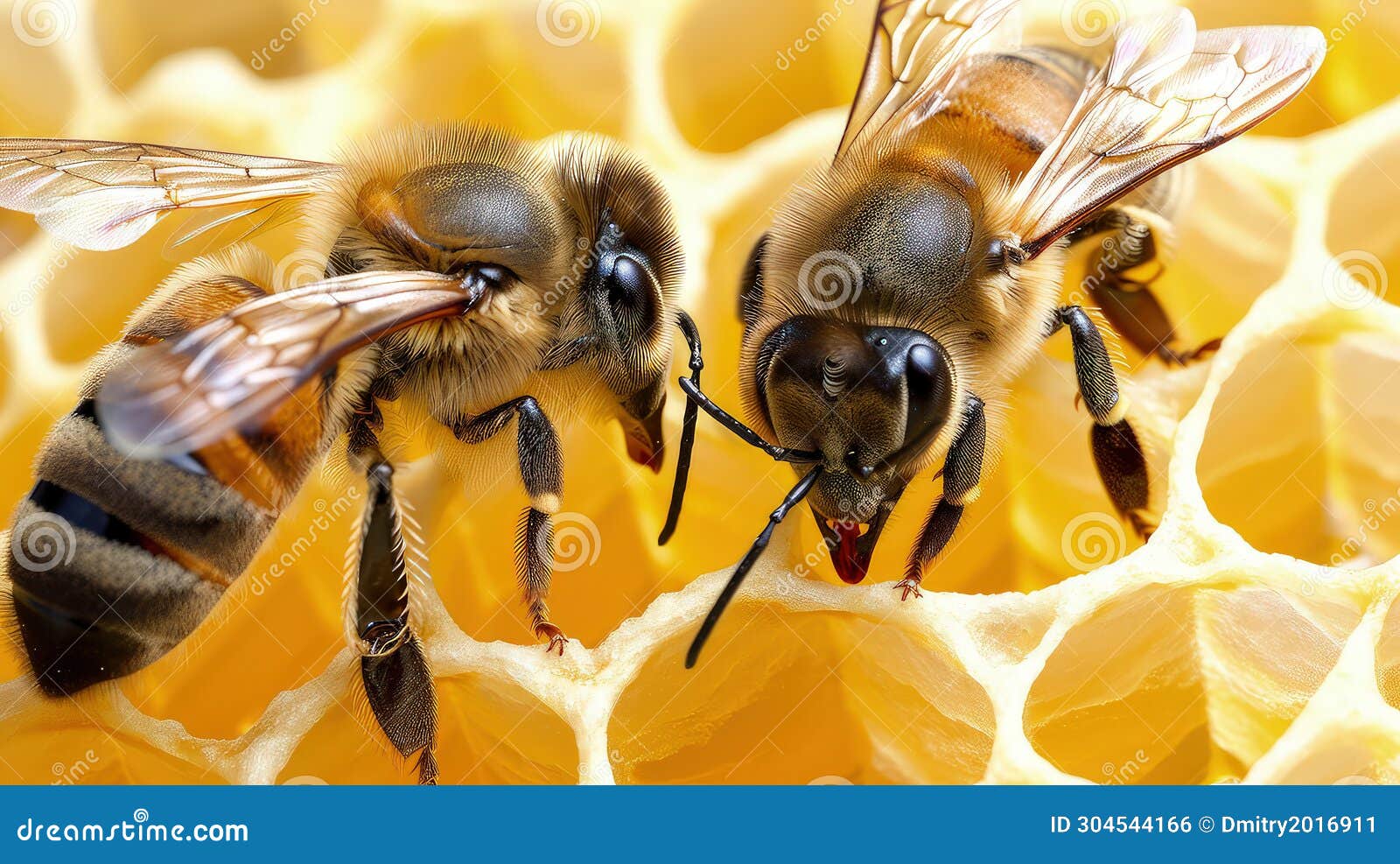 A Close-up of a Bee Emerging from a Honey Cell, a Symbol of New ...