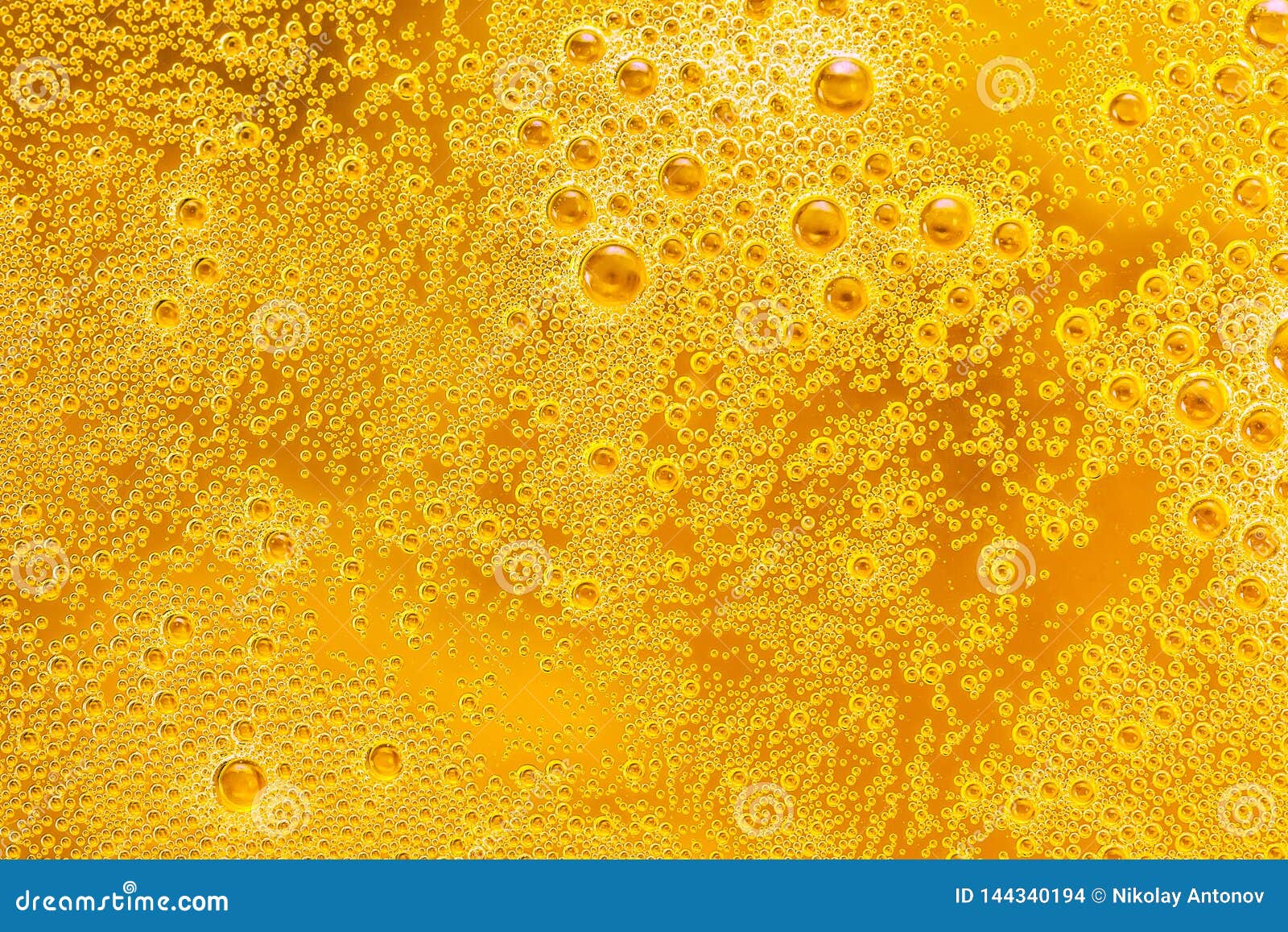 Bubbles And Beer In A Glass Which Is Poured Beer By Hand Stock