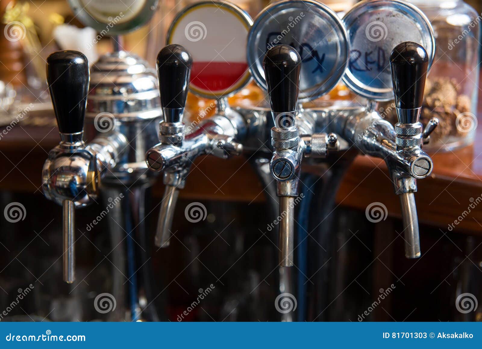 Close-up of the beer pipes stock image. Image of drink - 81701303