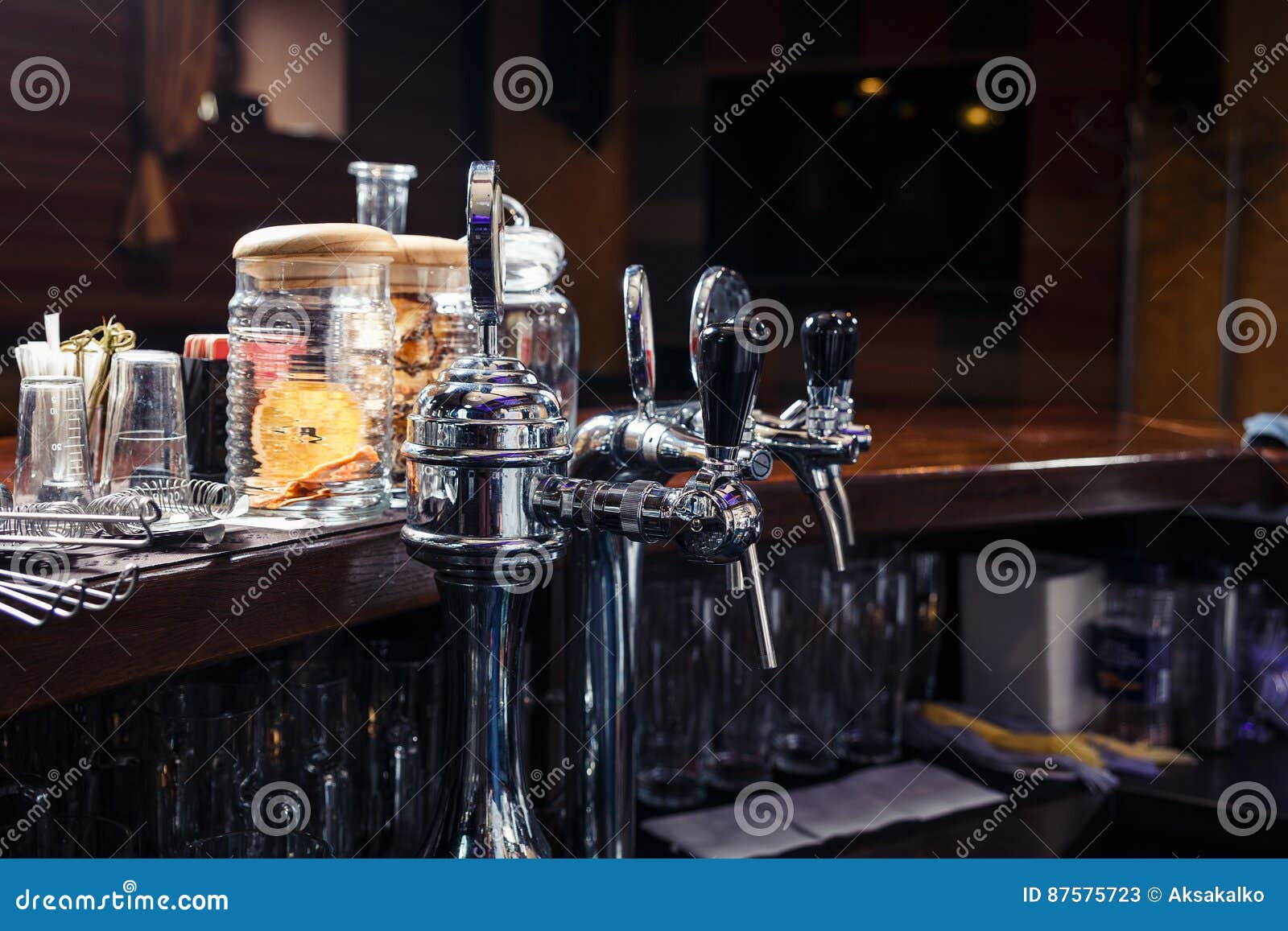 Close-up of the beer pipes stock image. Image of order - 87575723