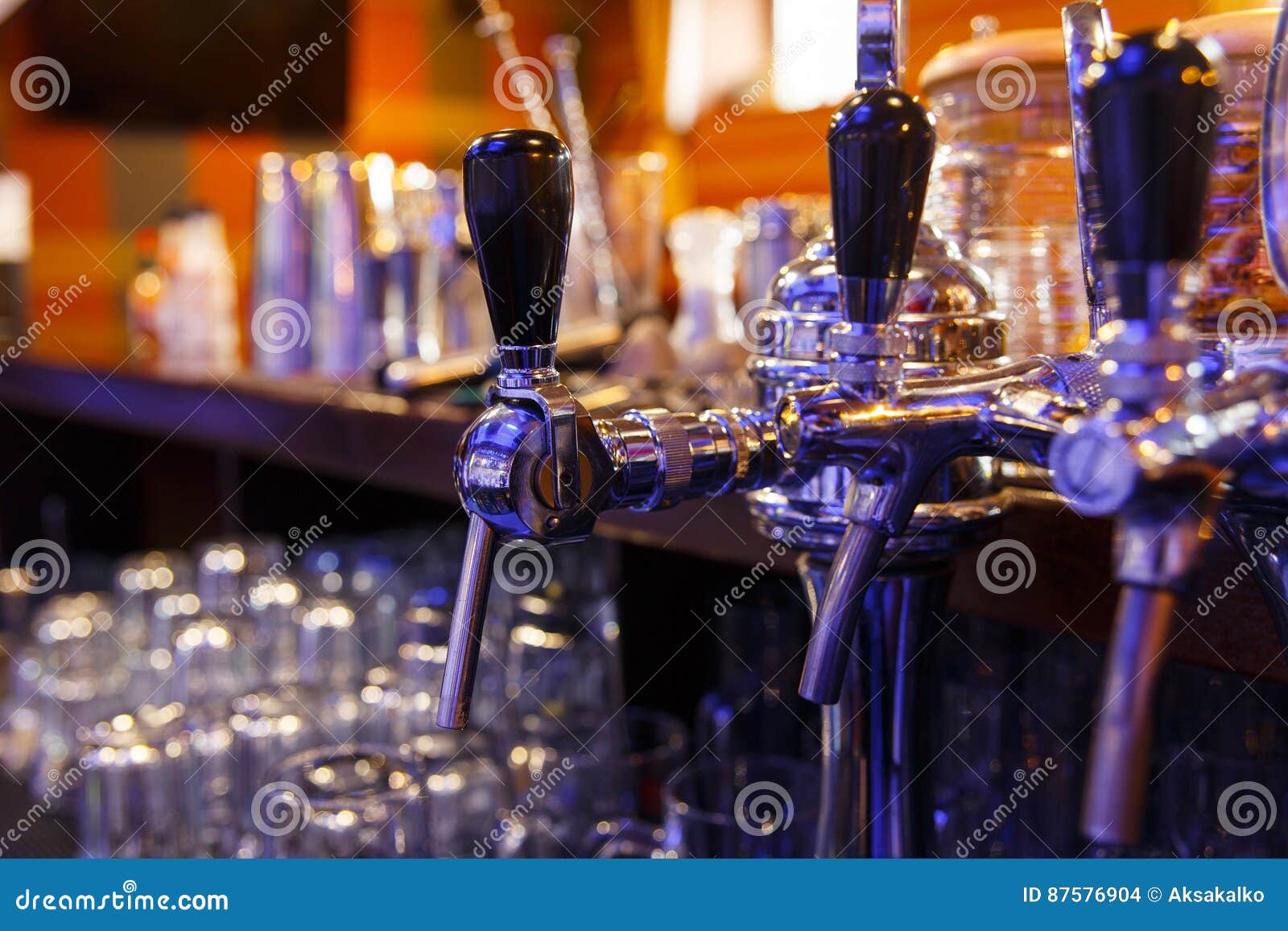 Close-up of the beer pipes stock photo. Image of faucet - 87576904