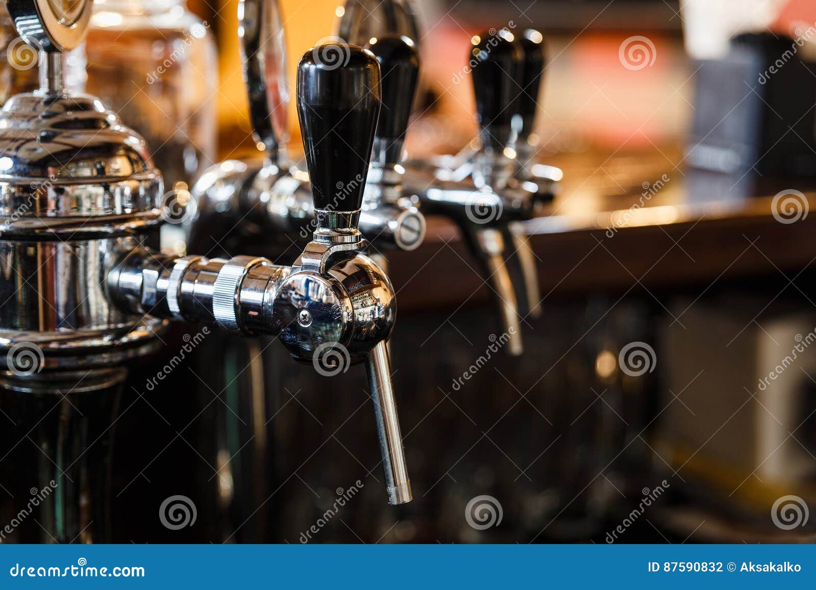 Close-up of the beer pipes stock photo. Image of glass - 87590832