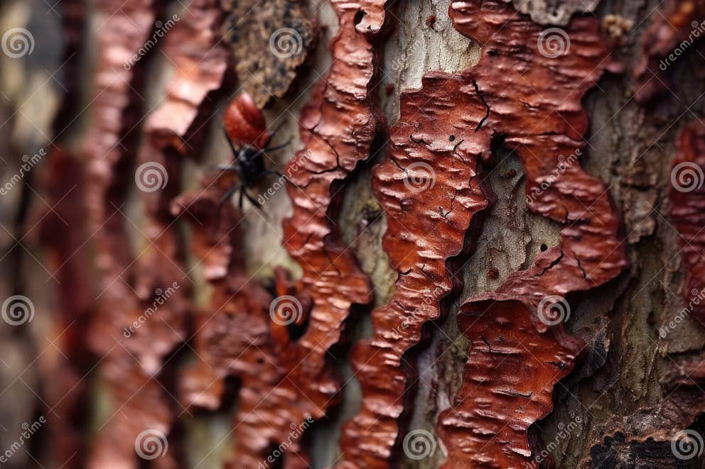 Close-up of Beetle-infested Bark Texture Stock Illustration ...