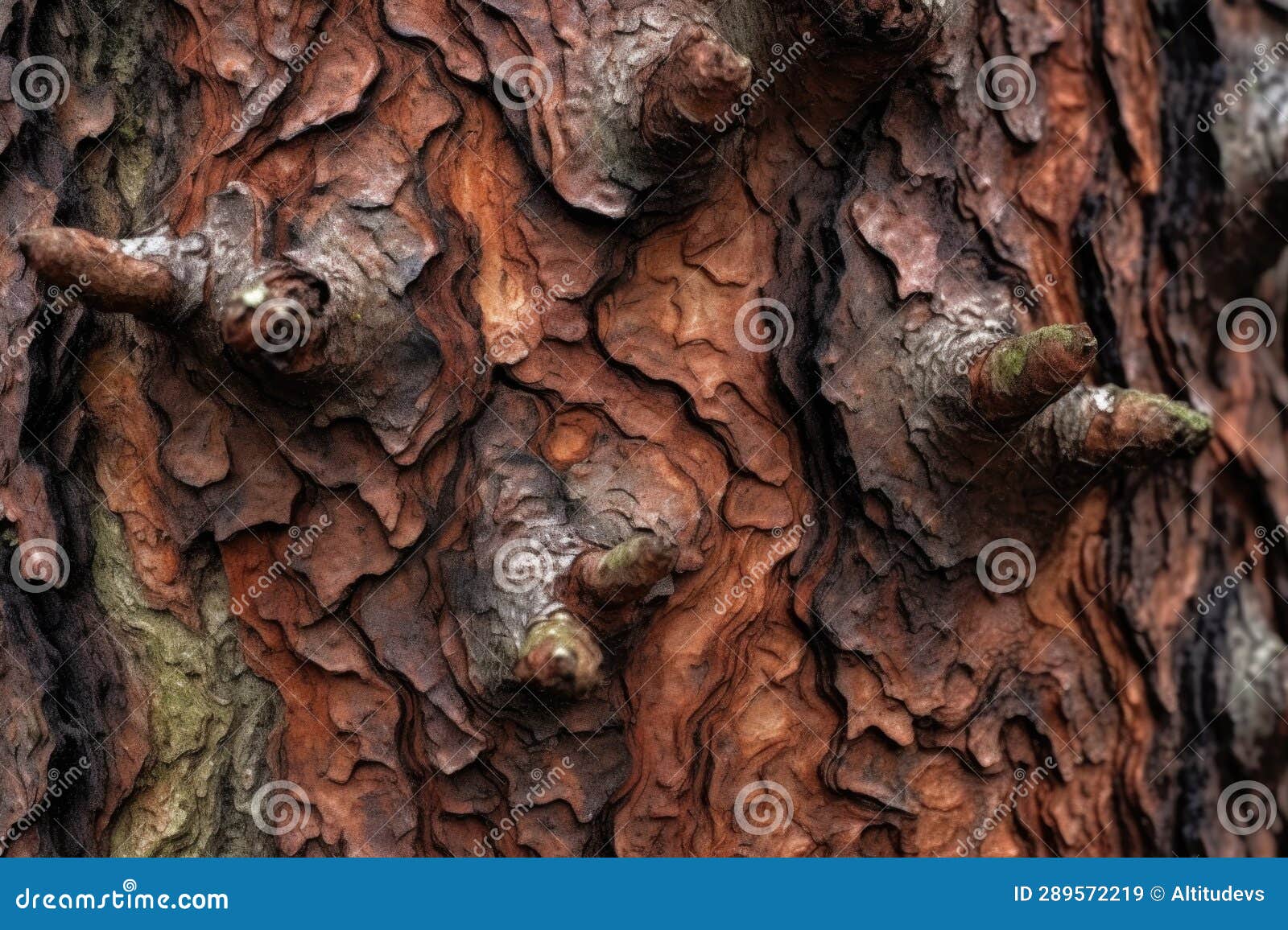 Close-up of Beetle-infested Tree Bark Texture Stock Image - Image of ...