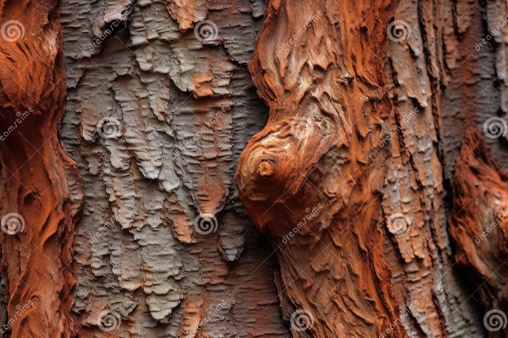 Close-up of Beetle-infested Tree Bark Texture Stock Illustration ...