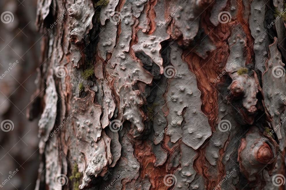Close-up of Beetle-infested Tree Bark Texture Stock Illustration ...