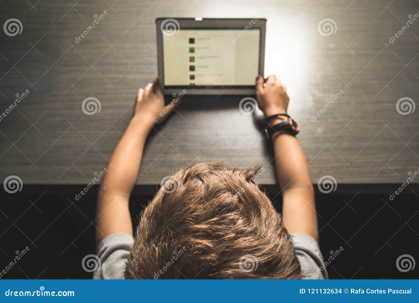 Close-up of a Child Looking at a Tablet Stock Photo - Image of tablet ...