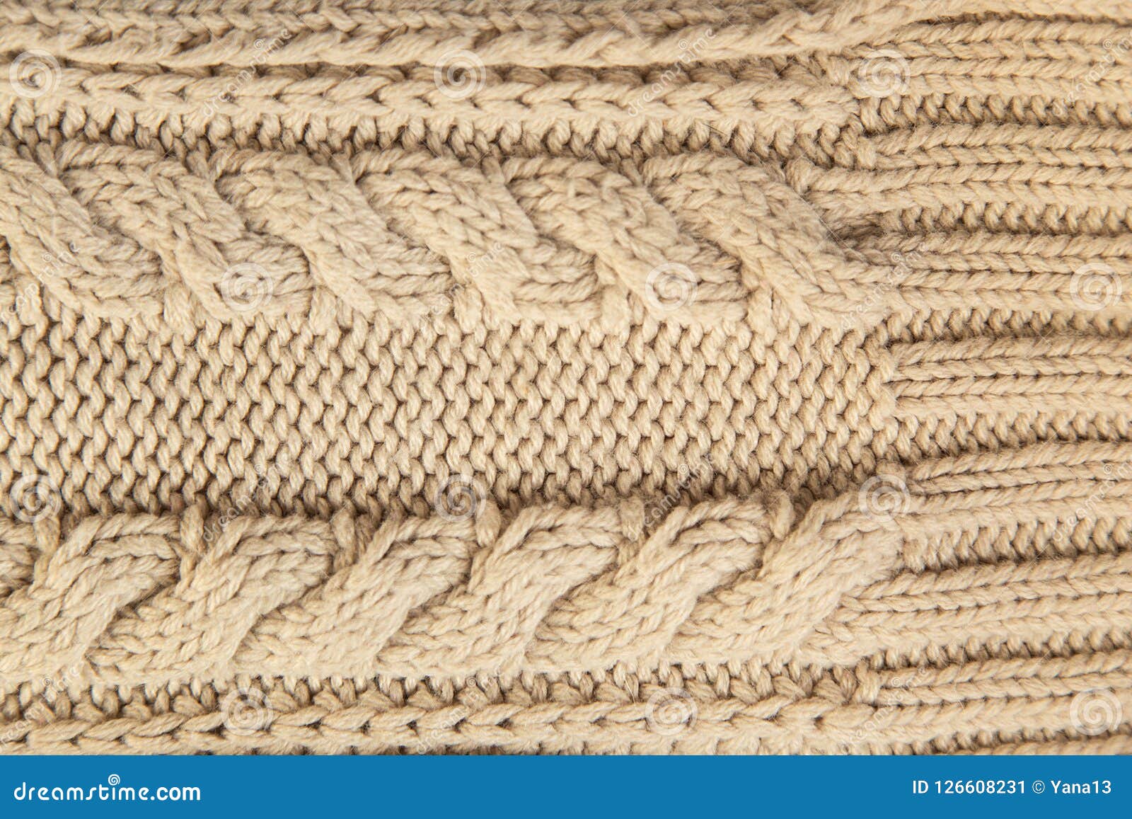 Close Up of Beige Knitted Winter Sweater with Pattern As Textured ...