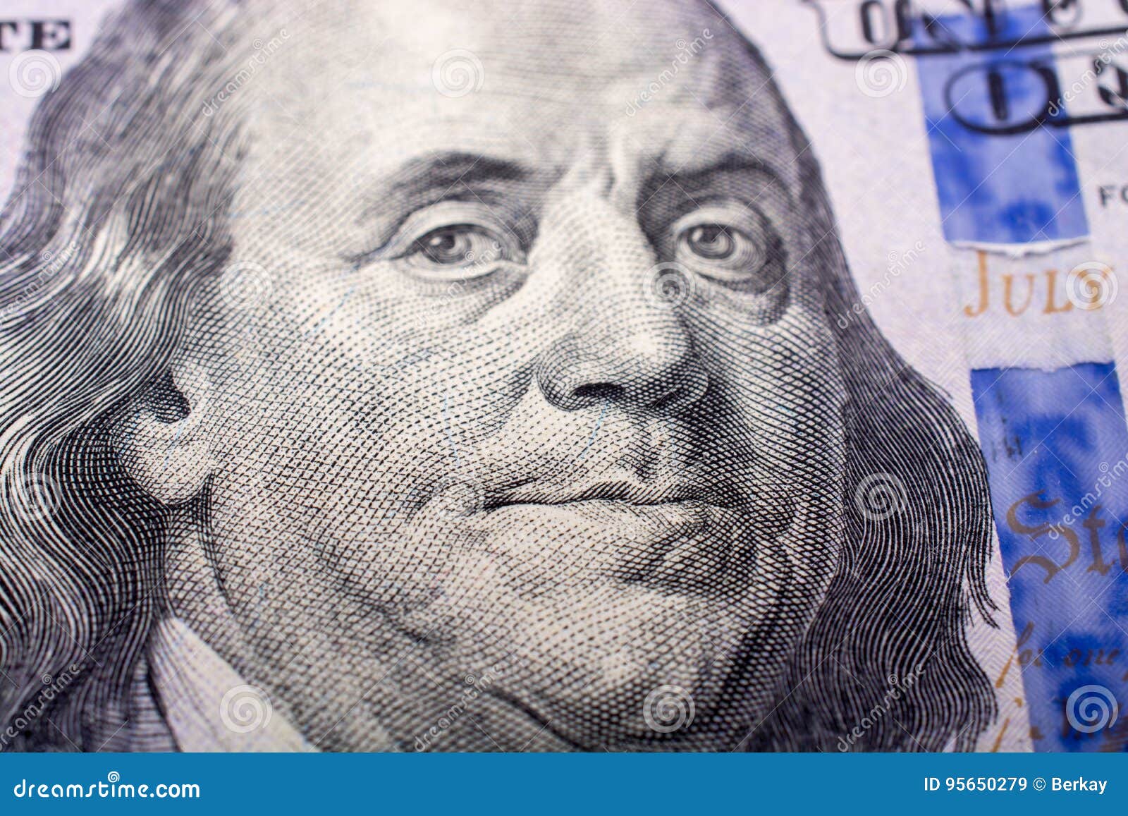 Close Up of Benjamin Franklin Face on US Dollar Stock Image - Image of ...