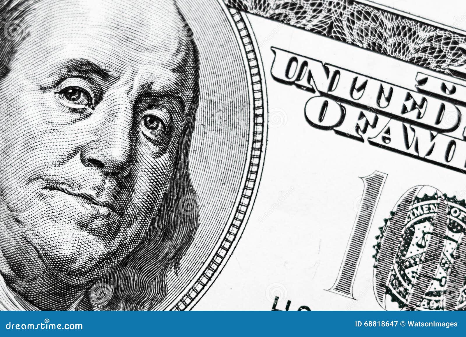Close-up on Benjamin Franklin Stock Image - Image of benjamin, focus ...