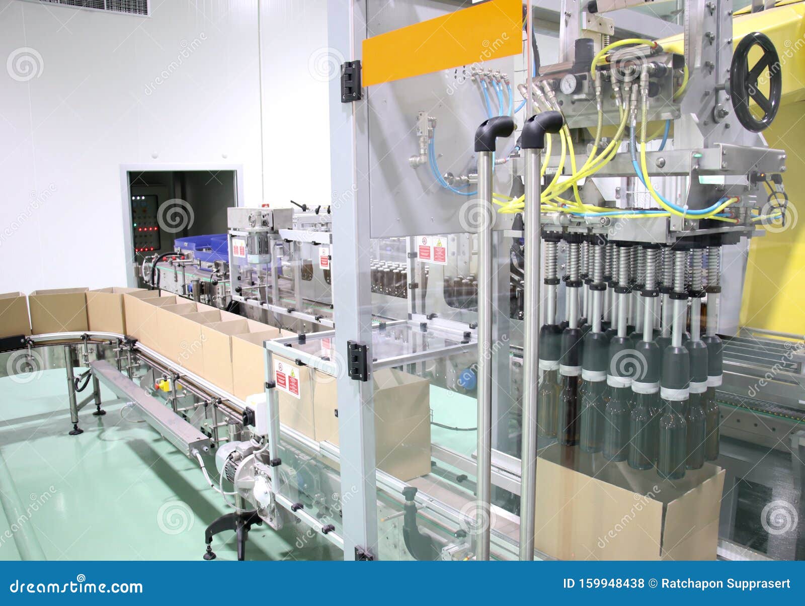 Close Up Beverage Bottle Sorting Machine Stock Photo - Image of ...