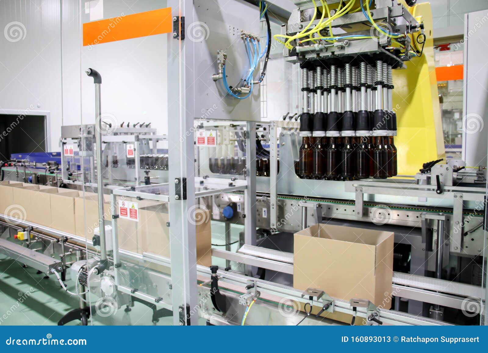 Close Up Beverage Bottle Sorting Machine Stock Image - Image of ...