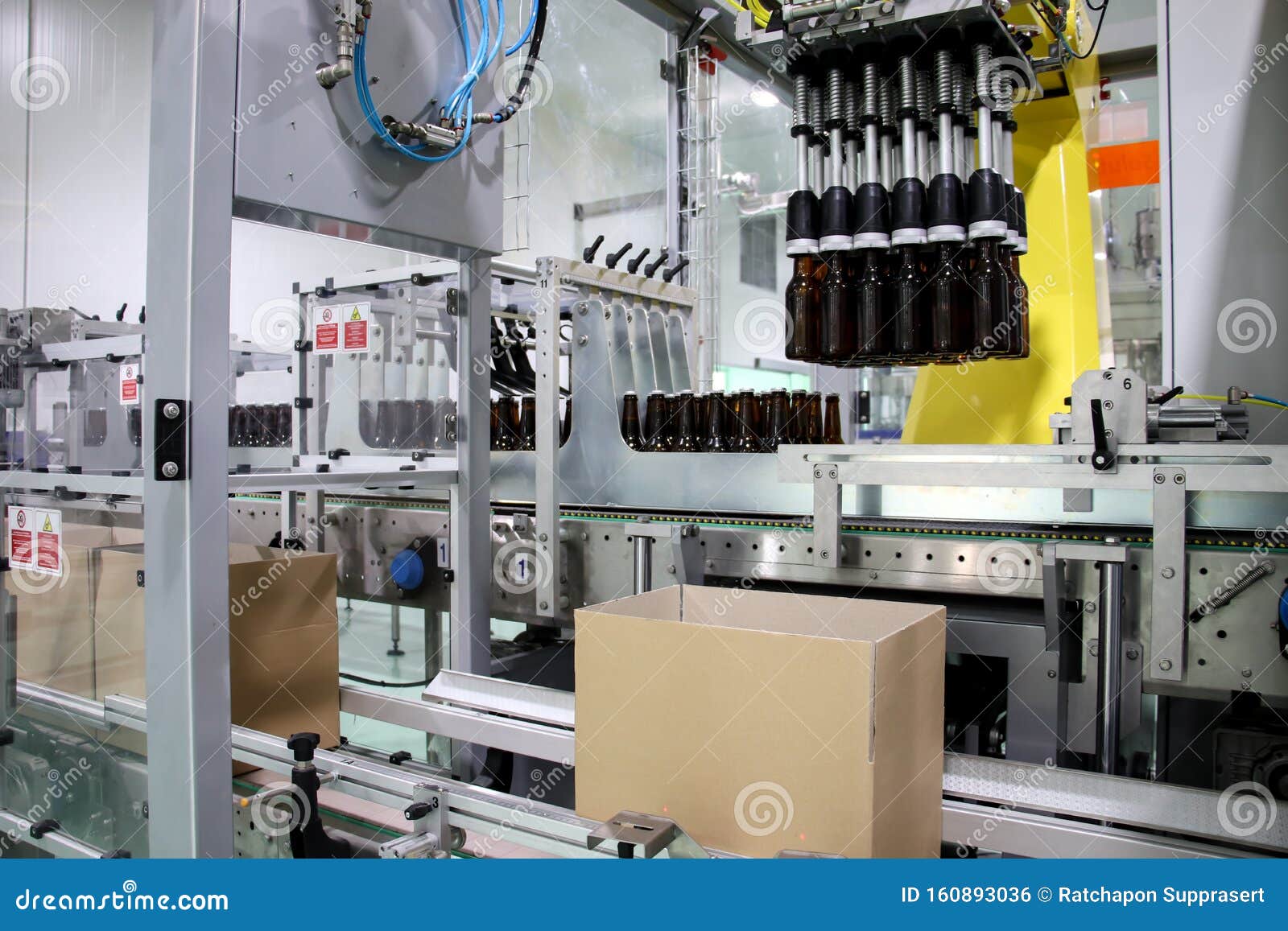 Close Up Beverage Bottle Sorting Machine Stock Photo - Image of ...