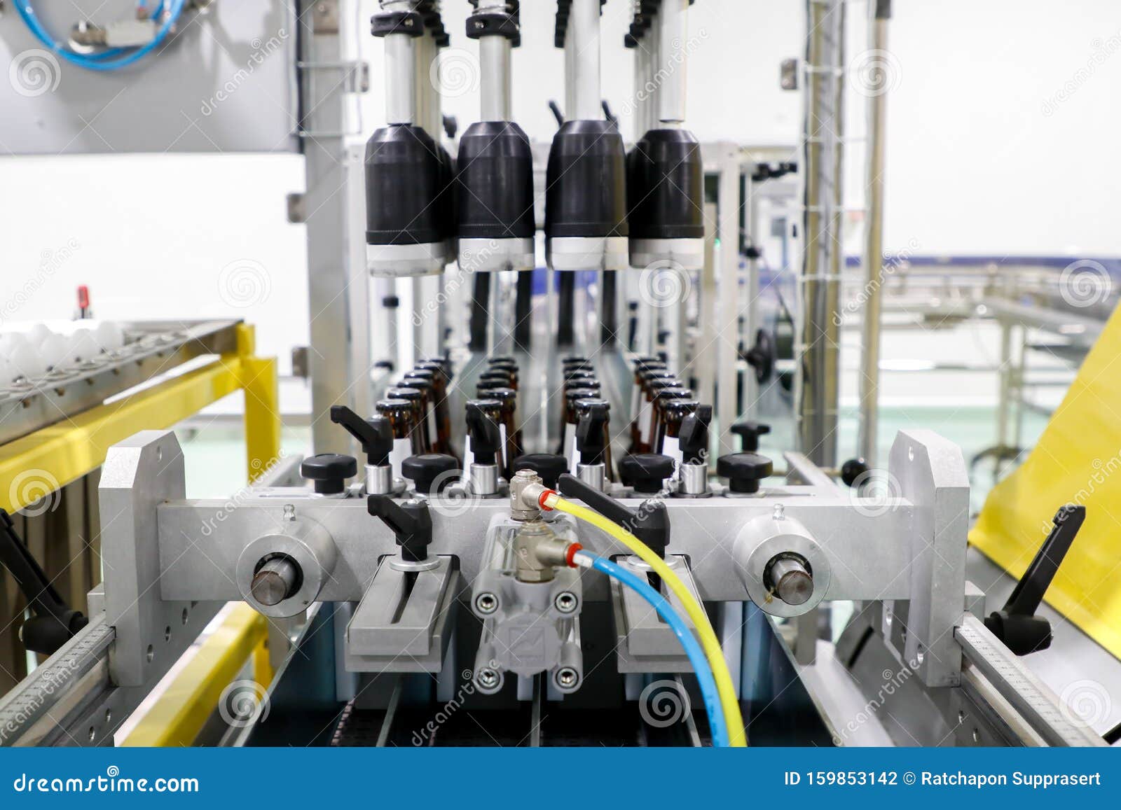 Close Up Beverage Bottle Sorting Machine Stock Photo - Image of ...