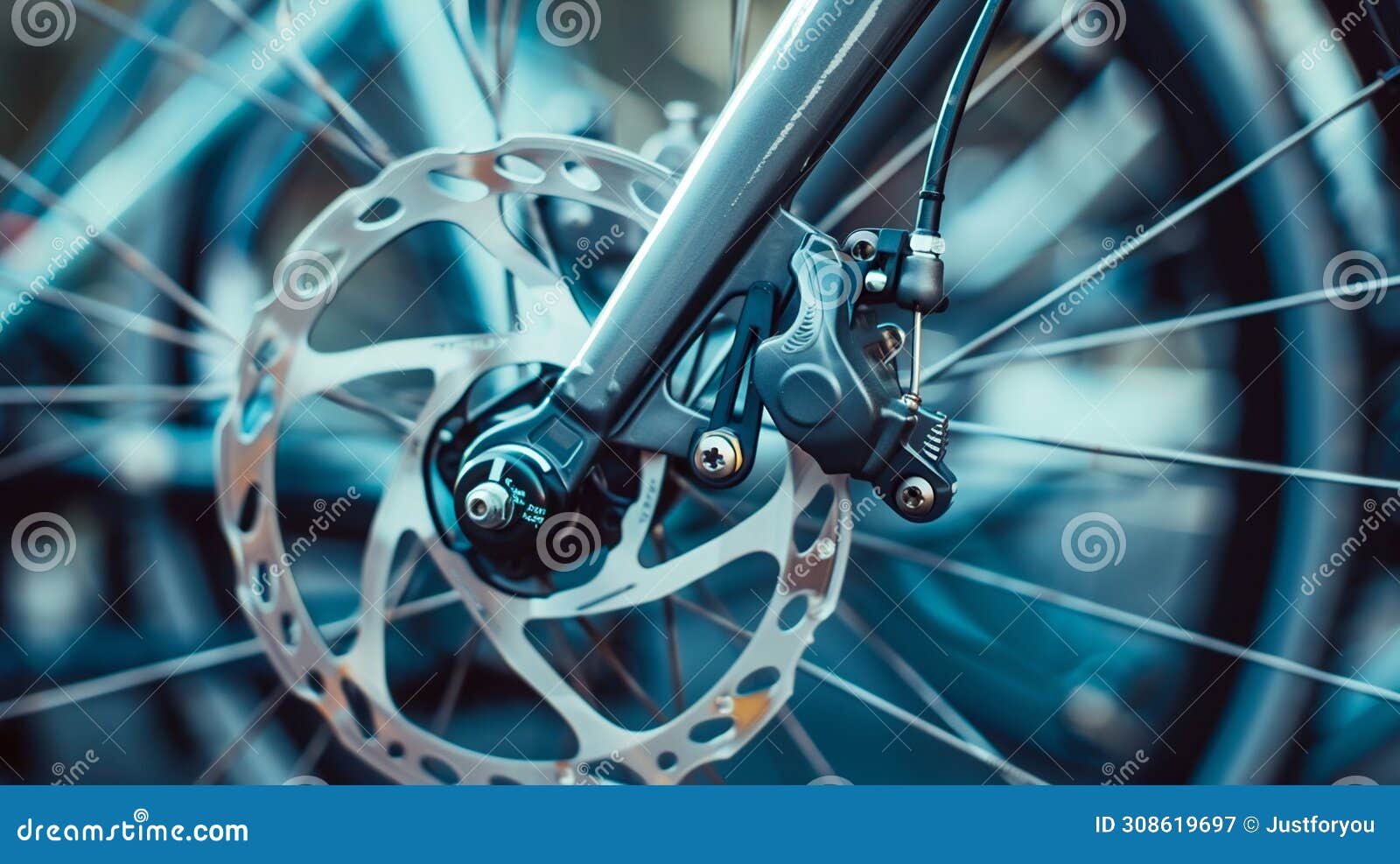 Close-Up of Bicycle Disc Brake System. Generative Ai Stock Illustration ...