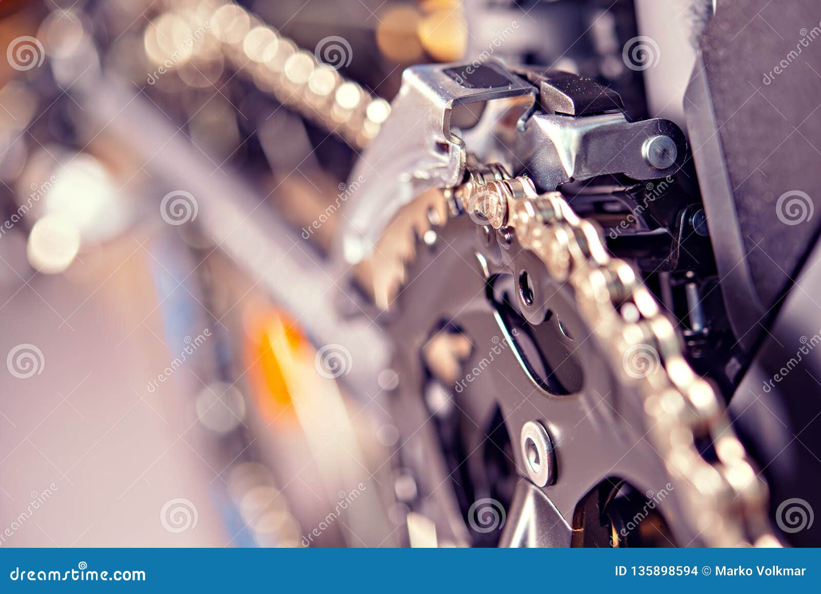 Close up of bicycle gear stock photo. Image of metal - 135898594
