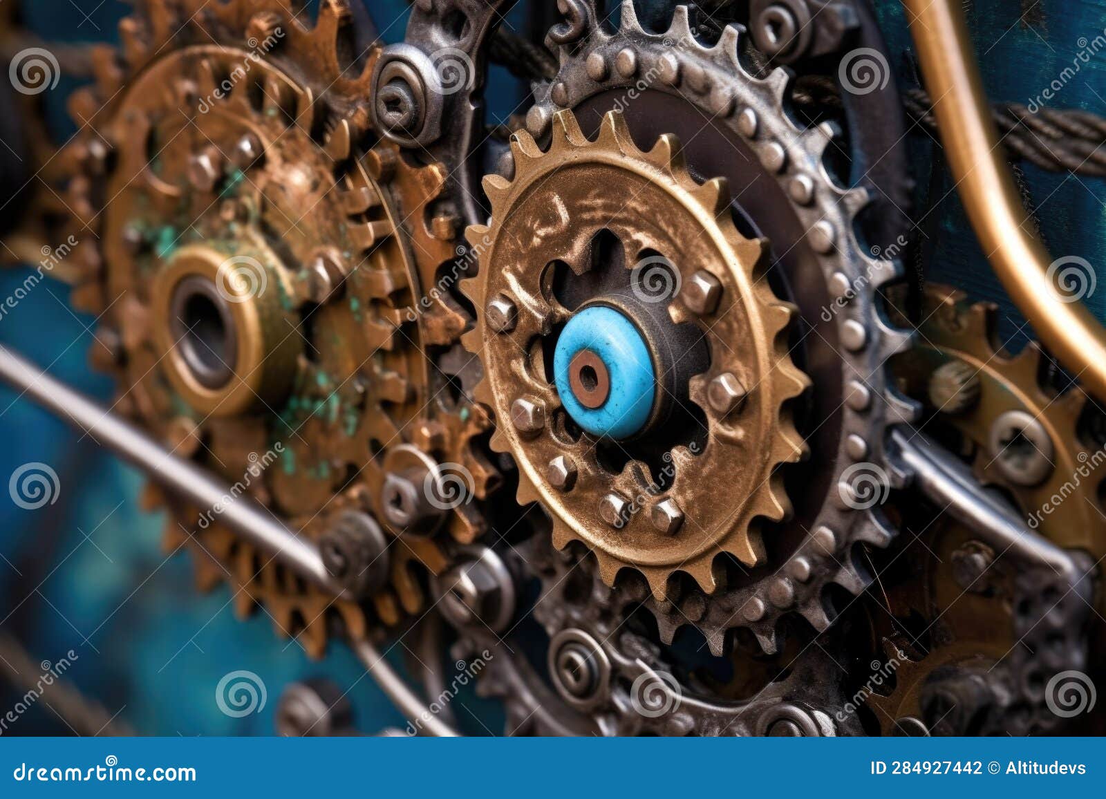 Close-up of Bicycle Gears and Chain Stock Illustration - Illustration ...