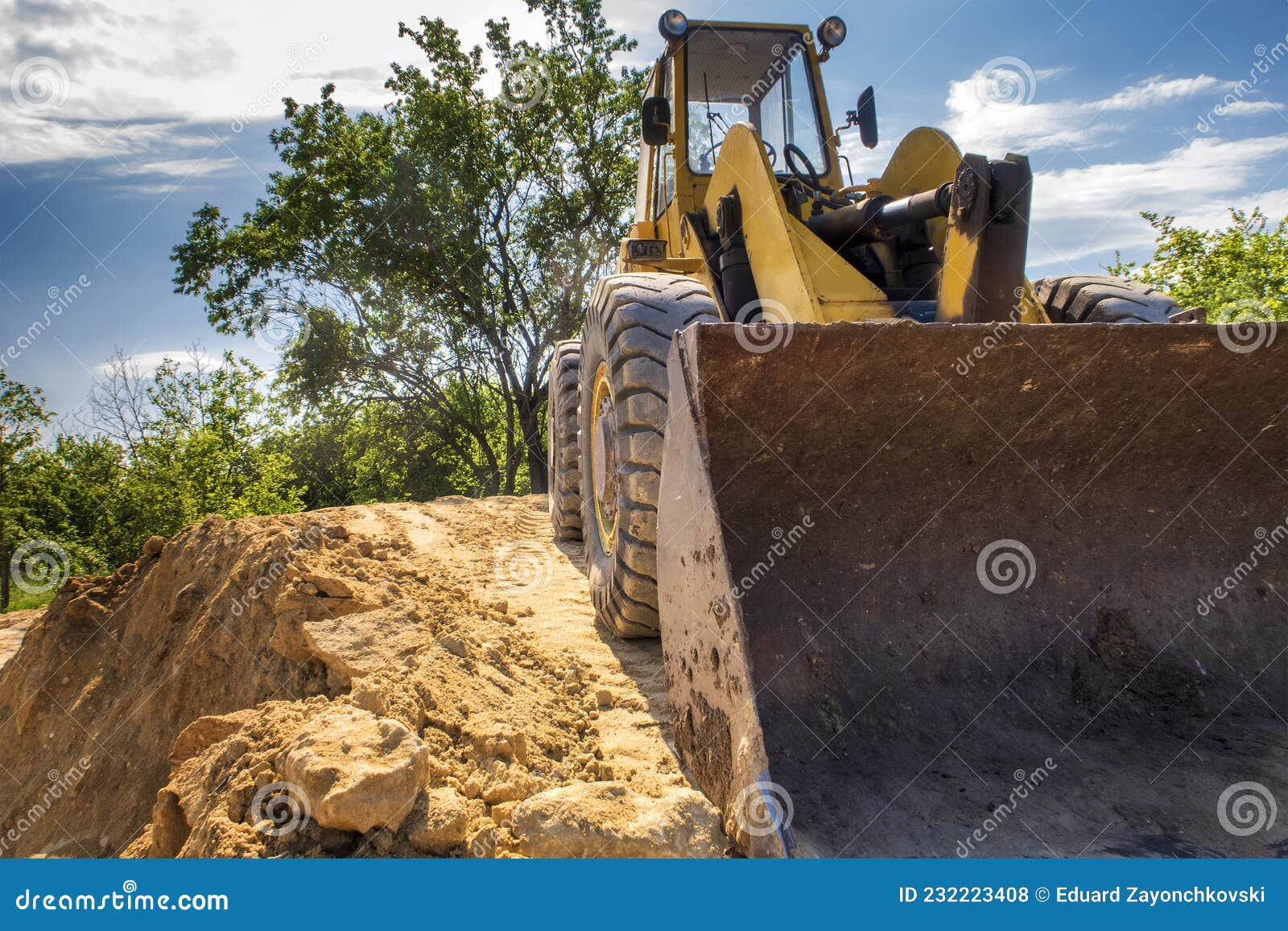 Close Up of a Big Bucket of a Yellow Excavator Stock Photo - Image of ...
