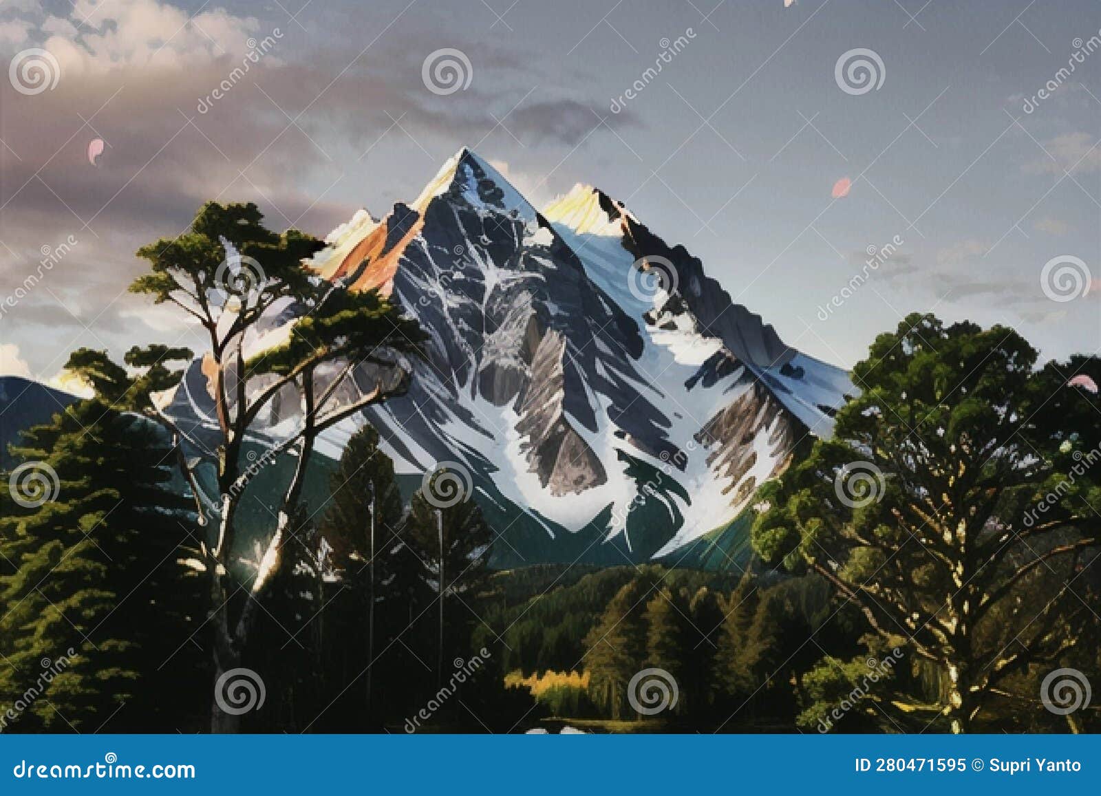 Close-up of the big mount stock illustration. Illustration of valley ...